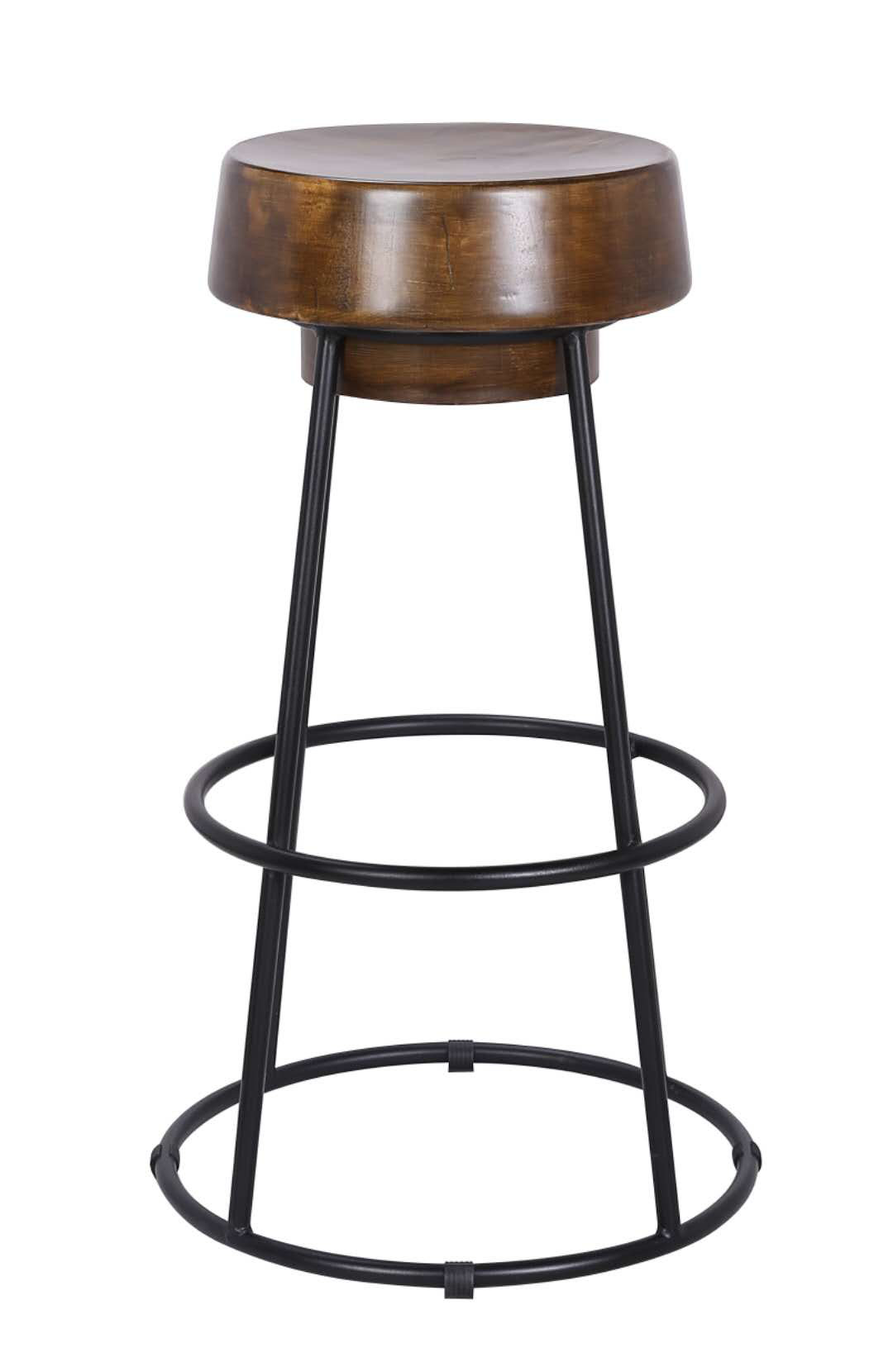 Taiga Furnishings Metal 90075 Bar Stool Barstool w/Wood Seat in ...