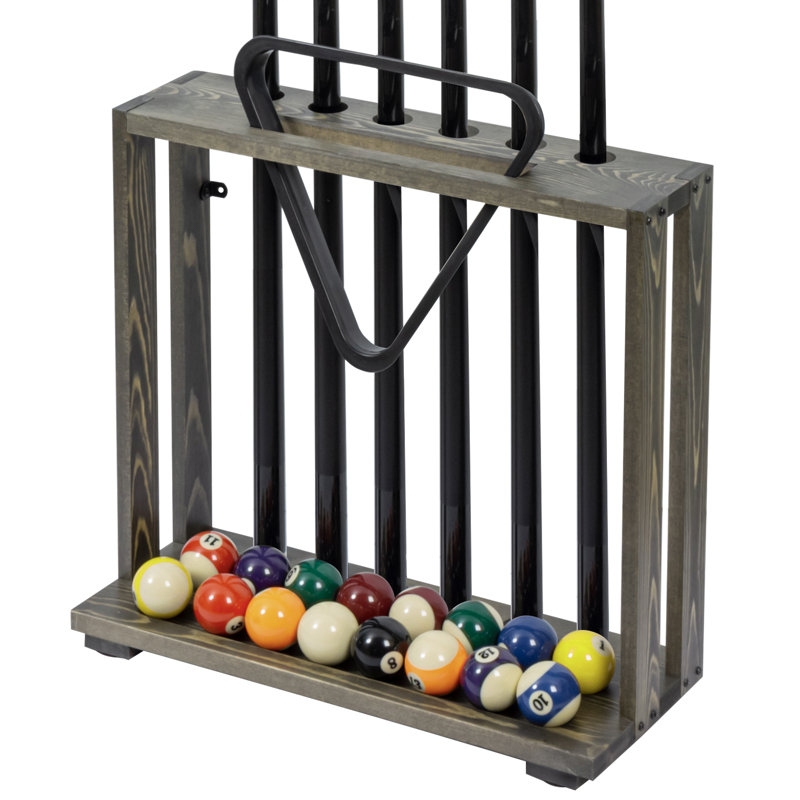 MyGift Solid Wood Freestanding Pool Cue Rack & Reviews | Wayfair