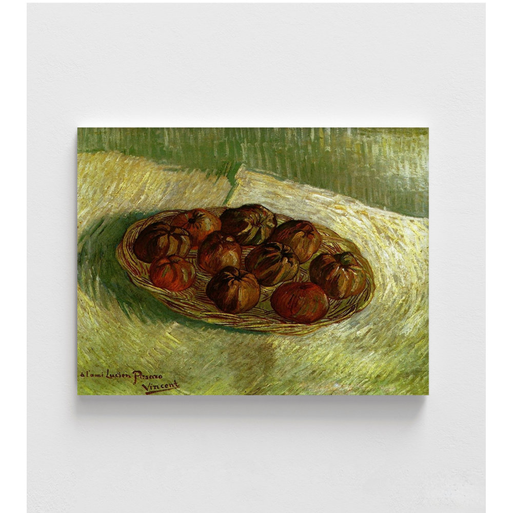 WeFrameArt Basket Apples By Vincent Van Gogh, Van Gogh Print, Apples ...