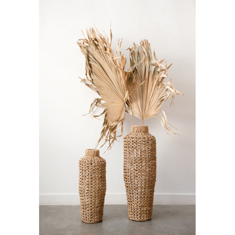 Birch Lane™ Cenedra Brown Water Hyacinth & Rattan Table Vase "& Reviews ...