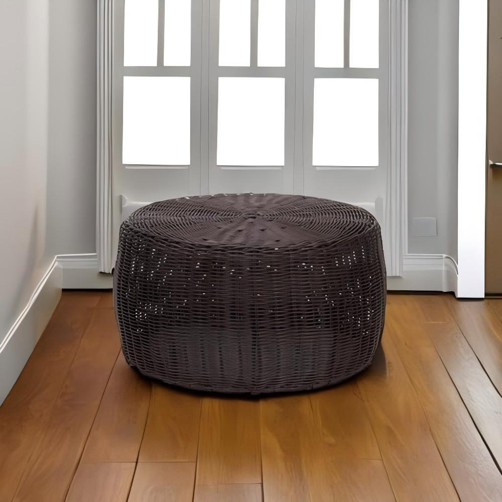 Latitude Run® Resin Wicker Footstool Ottoman | Brown(16"D x 16"W x 9"H ...