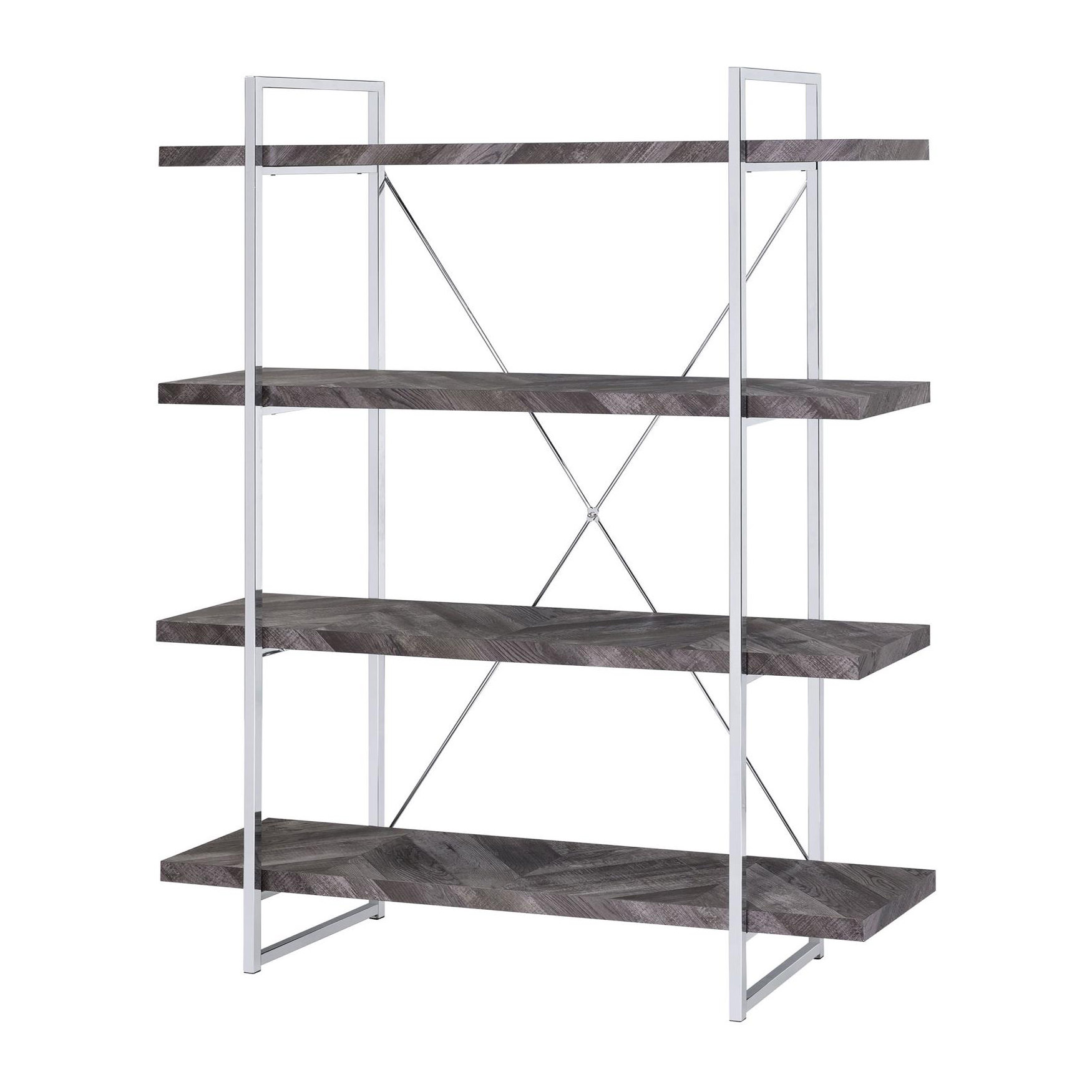 Wrought Studio™ Joeleen 4 - Shelf Etagere Bookcase in Gray | Wayfair