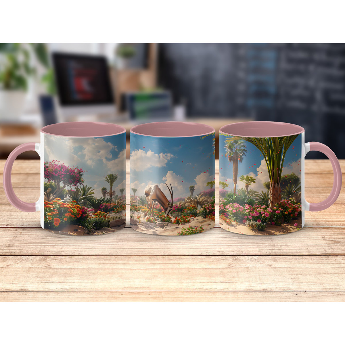 East Urban Home Set of 2 Realistic Animal Design 11oz Accent Mugs ...