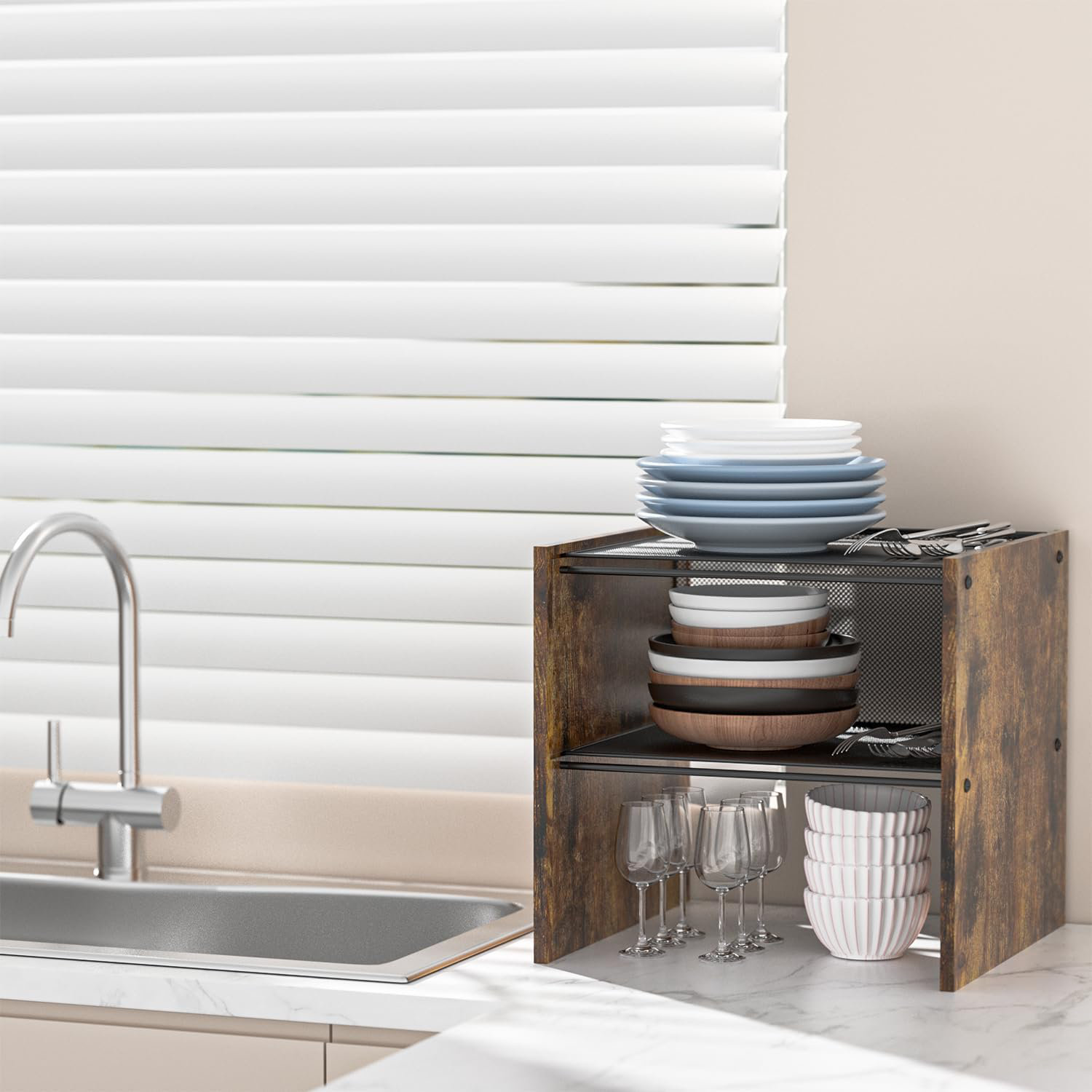 17 Stories Kitchen Countertop Organizer, 2 Tier Spice Rack Organizer ...