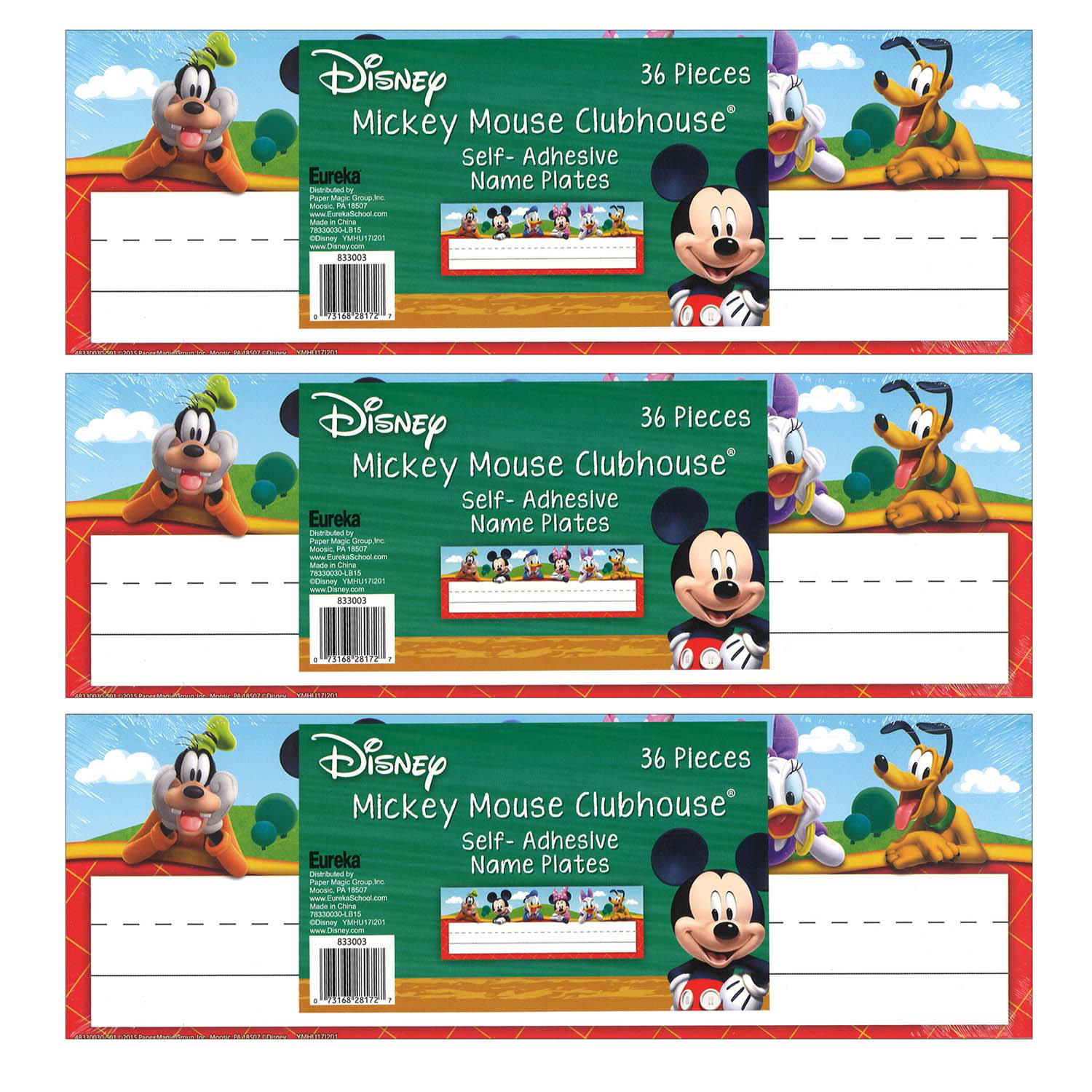Eureka Classroom 36 Piece Mickey Mouse Clubhouse Self-Adhesive Name ...