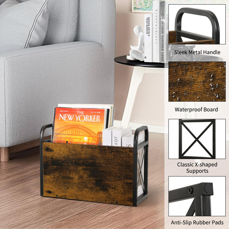 17 Stories Magazine Holder: Floor-standing magazine rack and storage ...