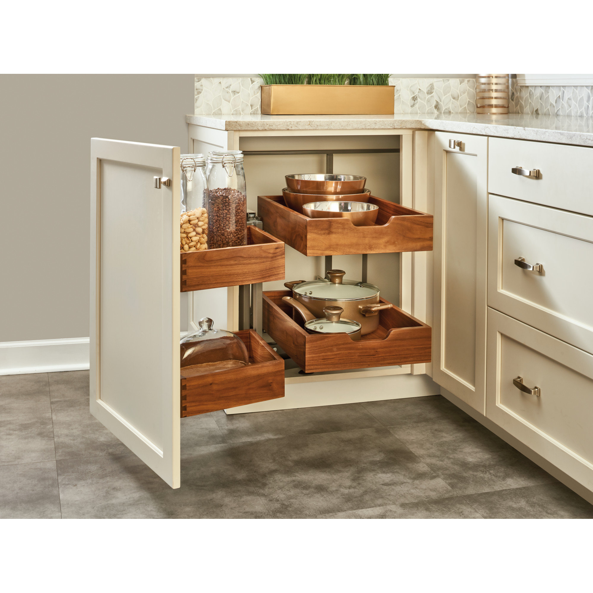 Rev-A-Shelf Wood Blind Corner Cabinet Organizer for Blind Right Corner ...
