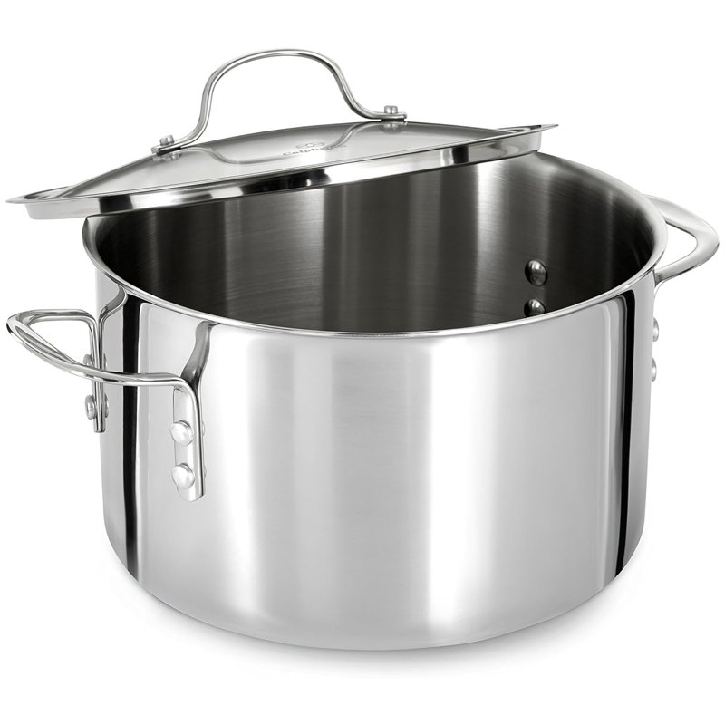 Calphalon 8 Quart Tri-Ply Stainless Steel Stock Pot with Lid and ...