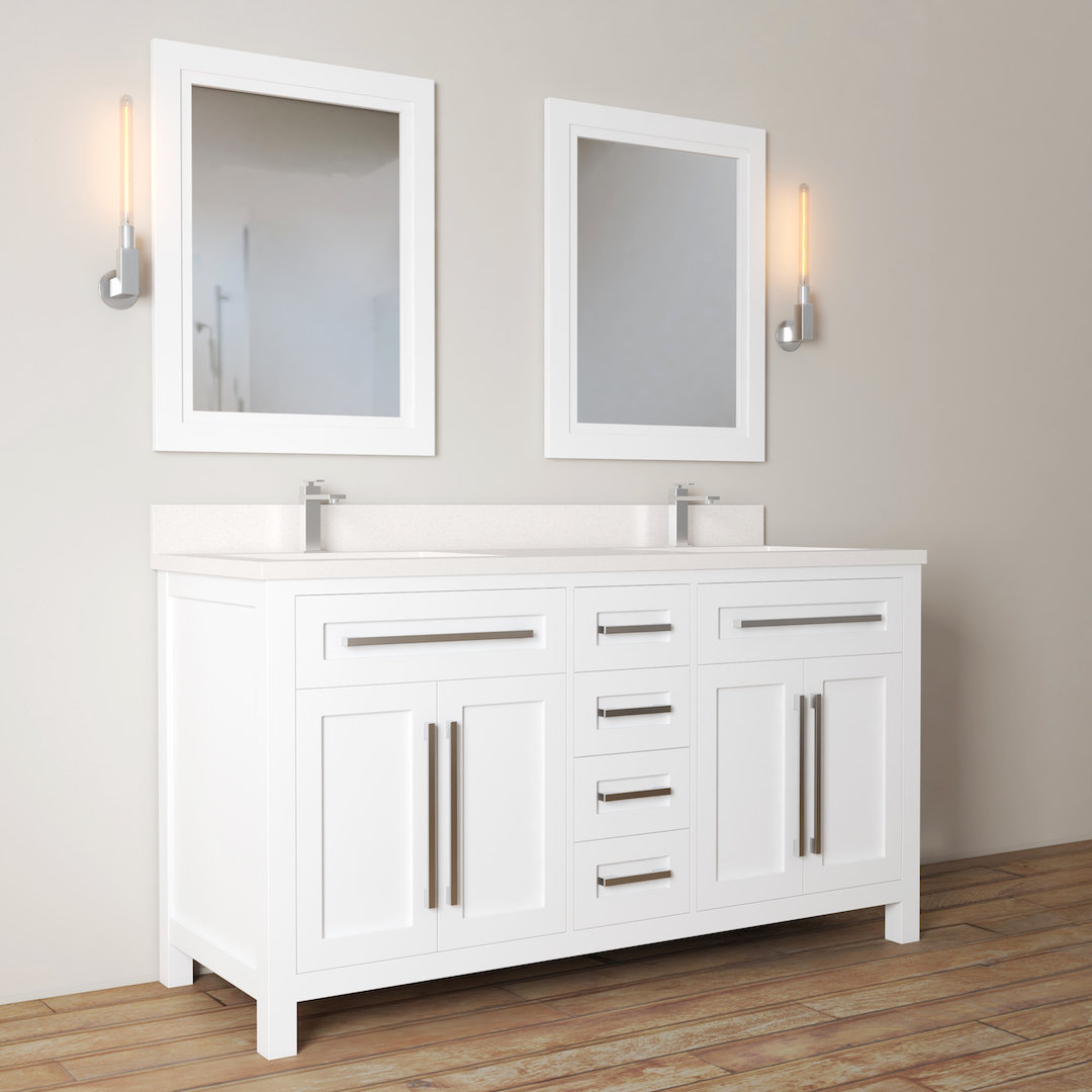Wildon Home® Chamond 63'' Double Bathroom Vanity with Quartz Vanity Top ...