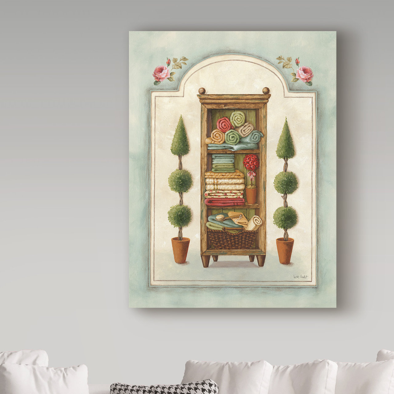 Charlton Home 'Bathroom Linen' Acrylic Painting Print on Wrapped Canvas ...