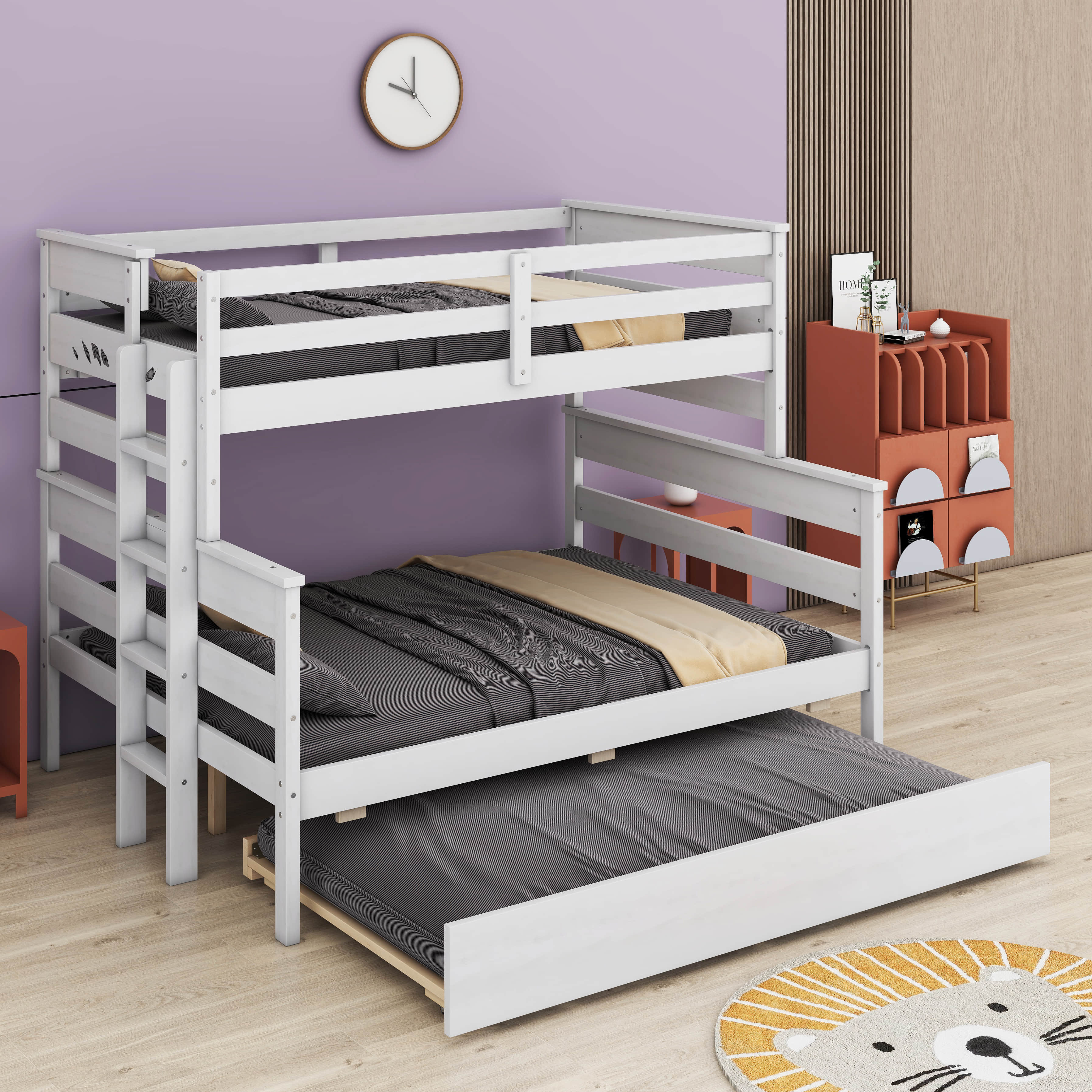 Harriet Bee Jametrice Kids Twin Over Full Bunk Bed with Trundle | Wayfair