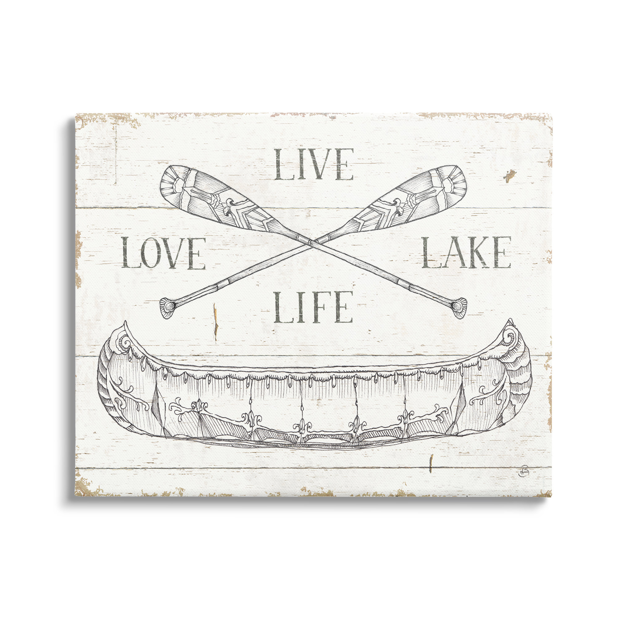 Latitude Run® " Live Love Lake Rustic Canoe Oars " by Daphne Brissonnet ...