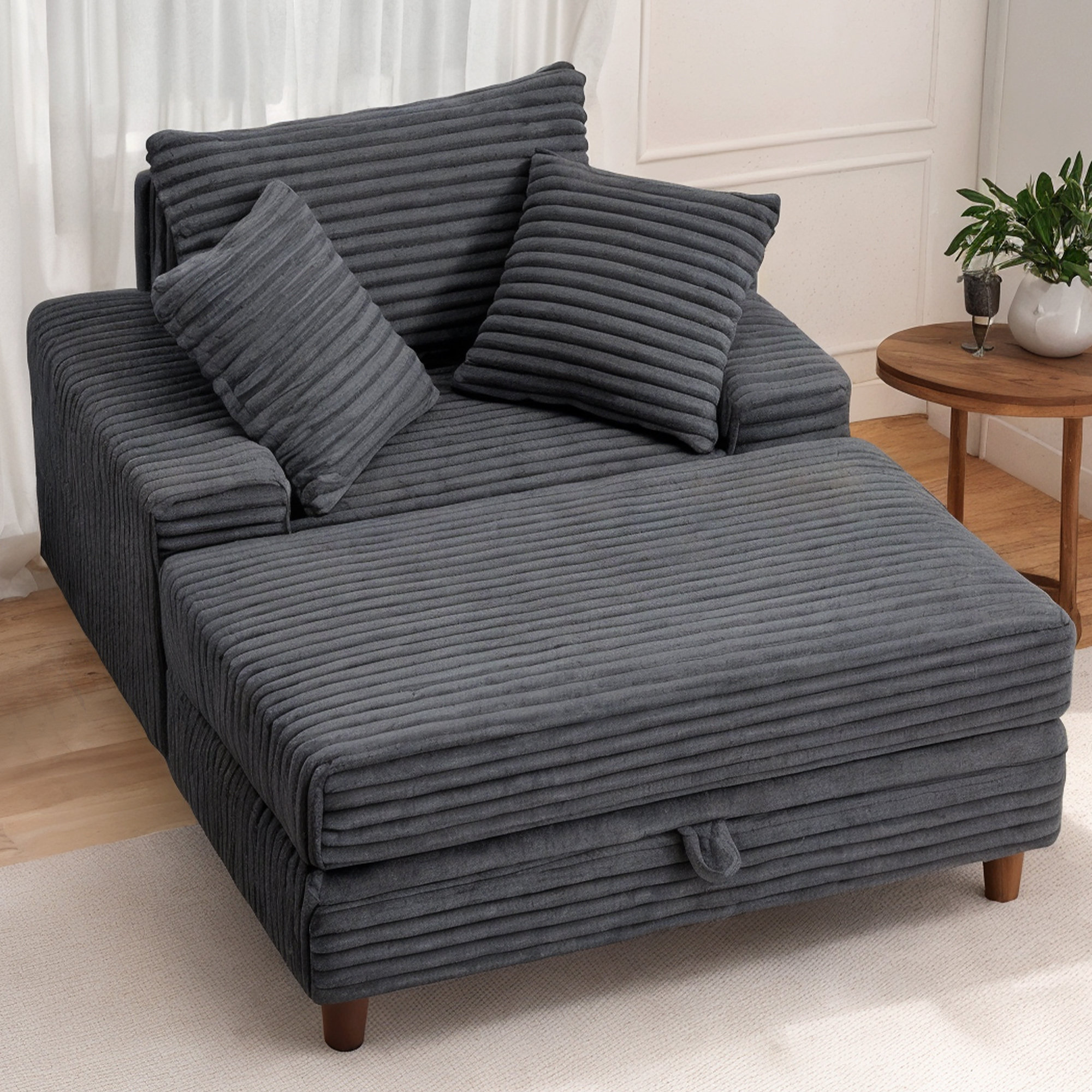 Mercer41 Chaise Lounge Chair Indoor, Multifunctional Oversized Chaise ...