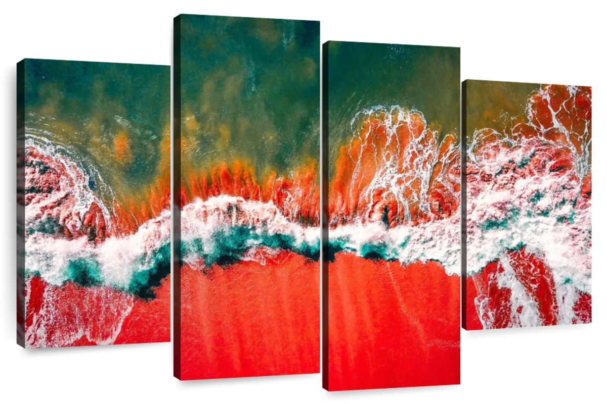 Elephant Stock Red Ocean Waves | Wayfair