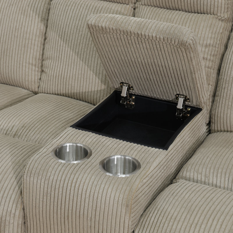 Latitude Run® 78" Premium Fabric Reclining Living Room Loveseat With ...