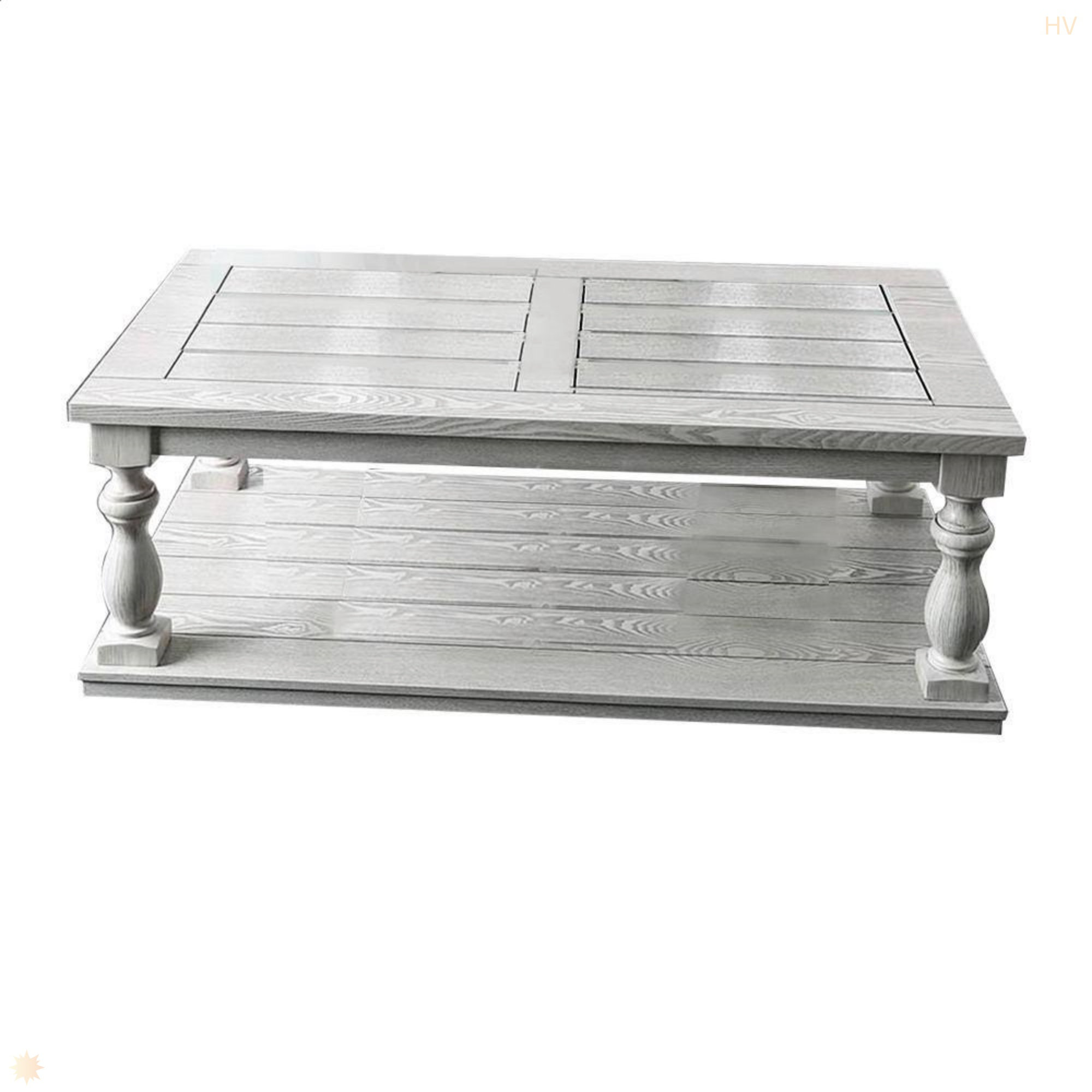 Ophelia & Co. Rustic Style Antique White 1Pc COFFEE TABLE Open Bottom ...