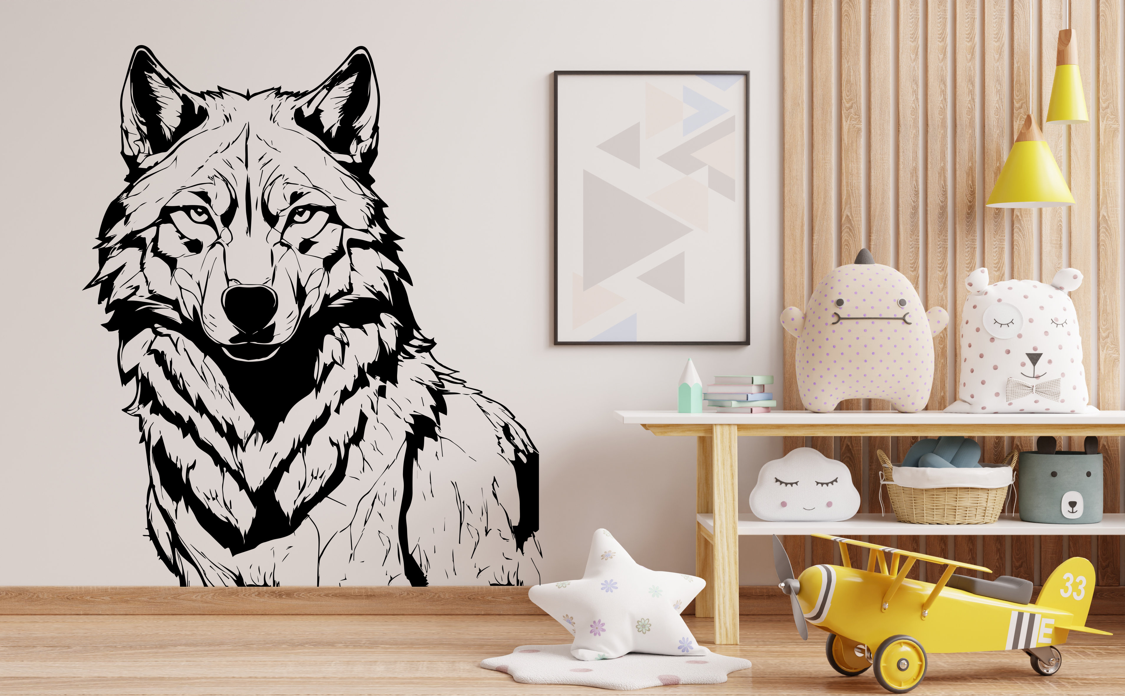 Millwood Pines Wolf Wall Decal, Wolf Wall Art, Wolf Room Wall Decor ...