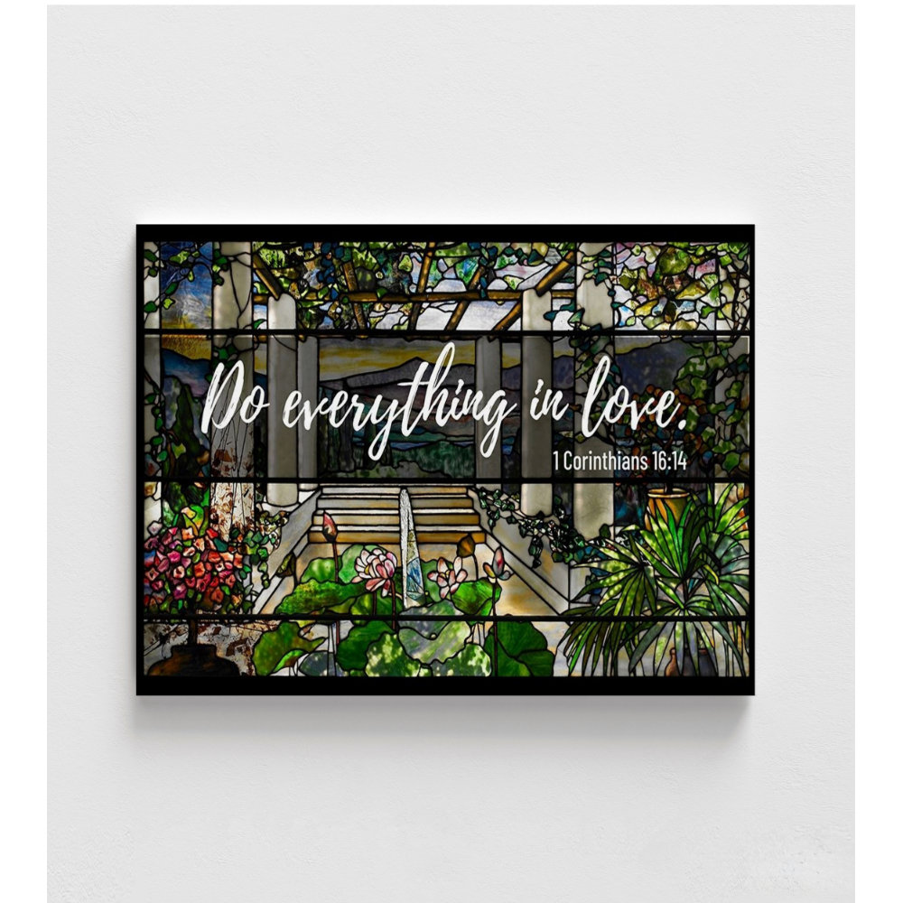 WeFrameArt Garden Landscape Window By Louis Comfort Tiffany, Extra ...