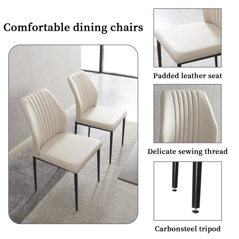 George Oliver Isaure 5-Piece Rectangular Dining Table Set with MDF ...