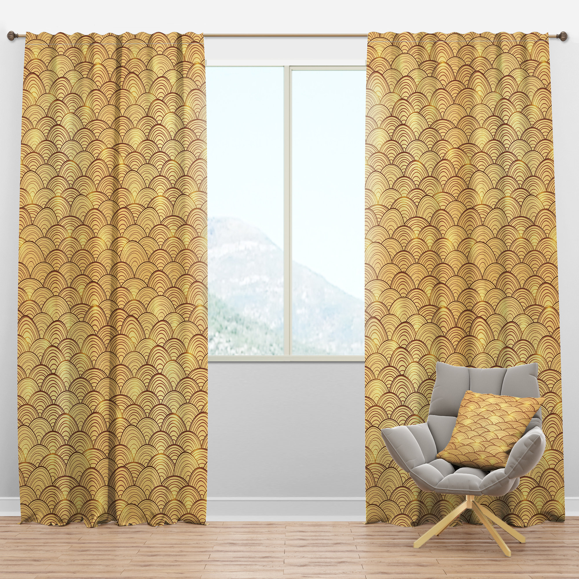 DesignArt Semi Sheer Single Curtain Panel Panel | Wayfair