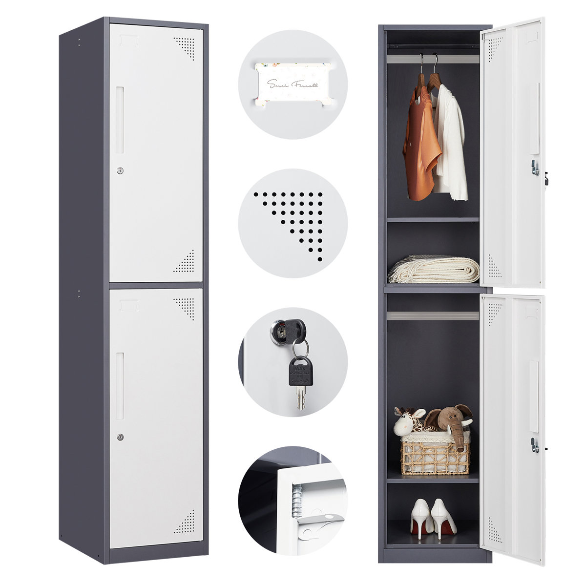 Steelcube 2 - Tier 2 - Section 15" Wide Gym Locker & Reviews | Wayfair