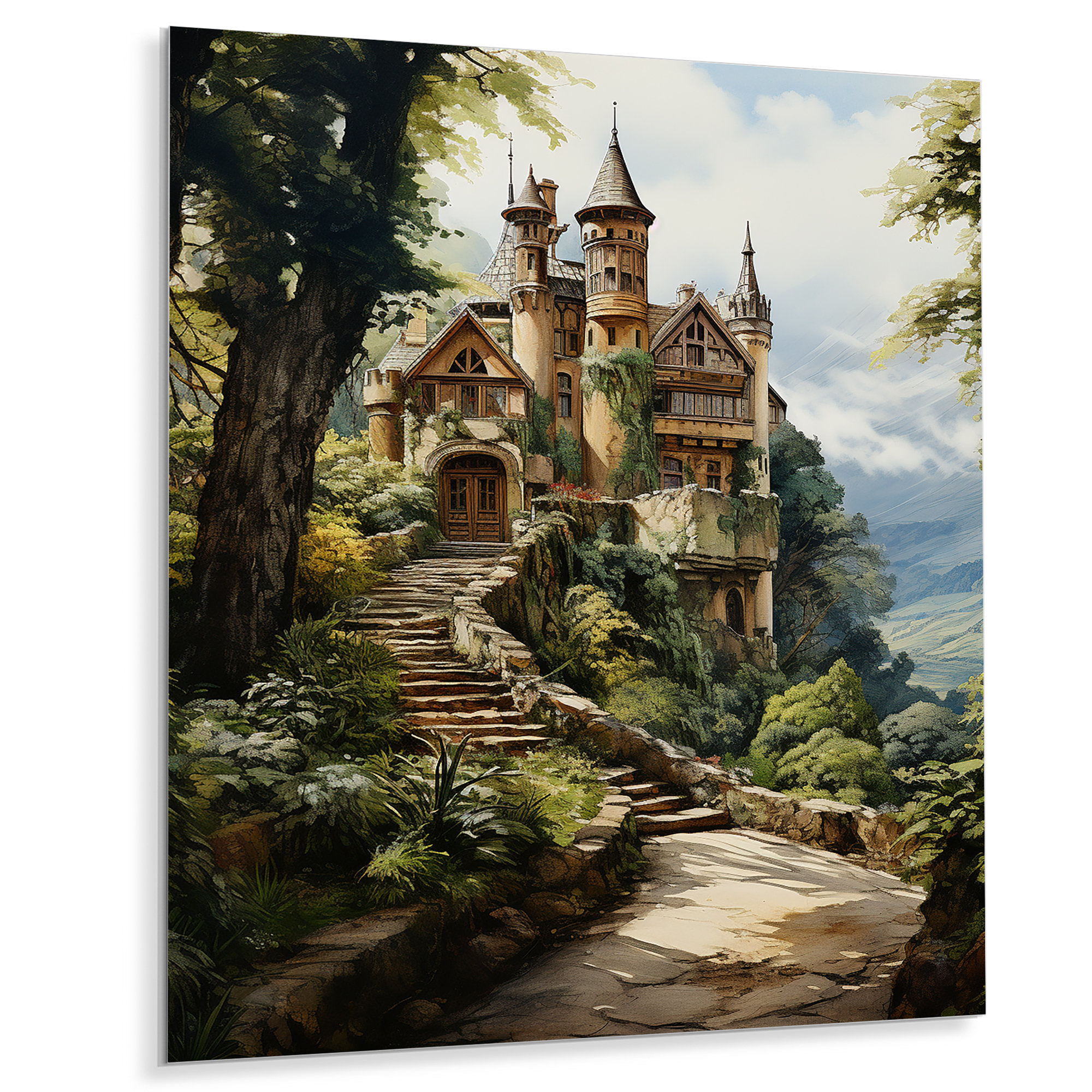 Millwood Pines Castles Rustic Retreat Earthy I - Cityscapes Metal Wall ...