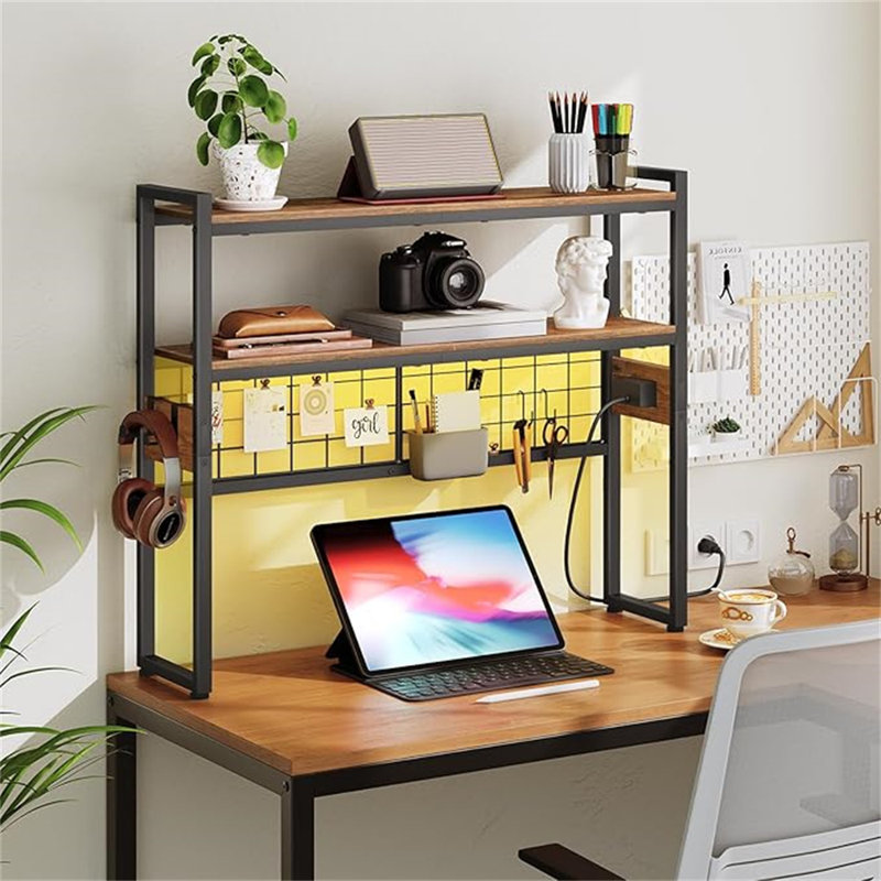17 Stories Desktop Bookcase, 2-Tier Office Desktop Organizer, 29.9 ...
