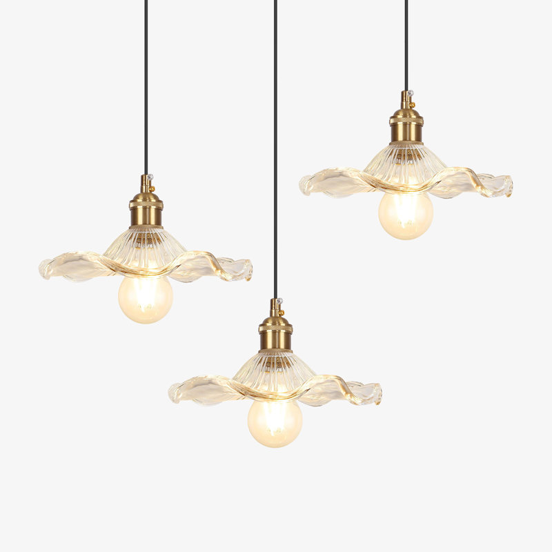 Everly Quinn 1 - Light Glass Flower Single Novelty Pendant Light Clear ...