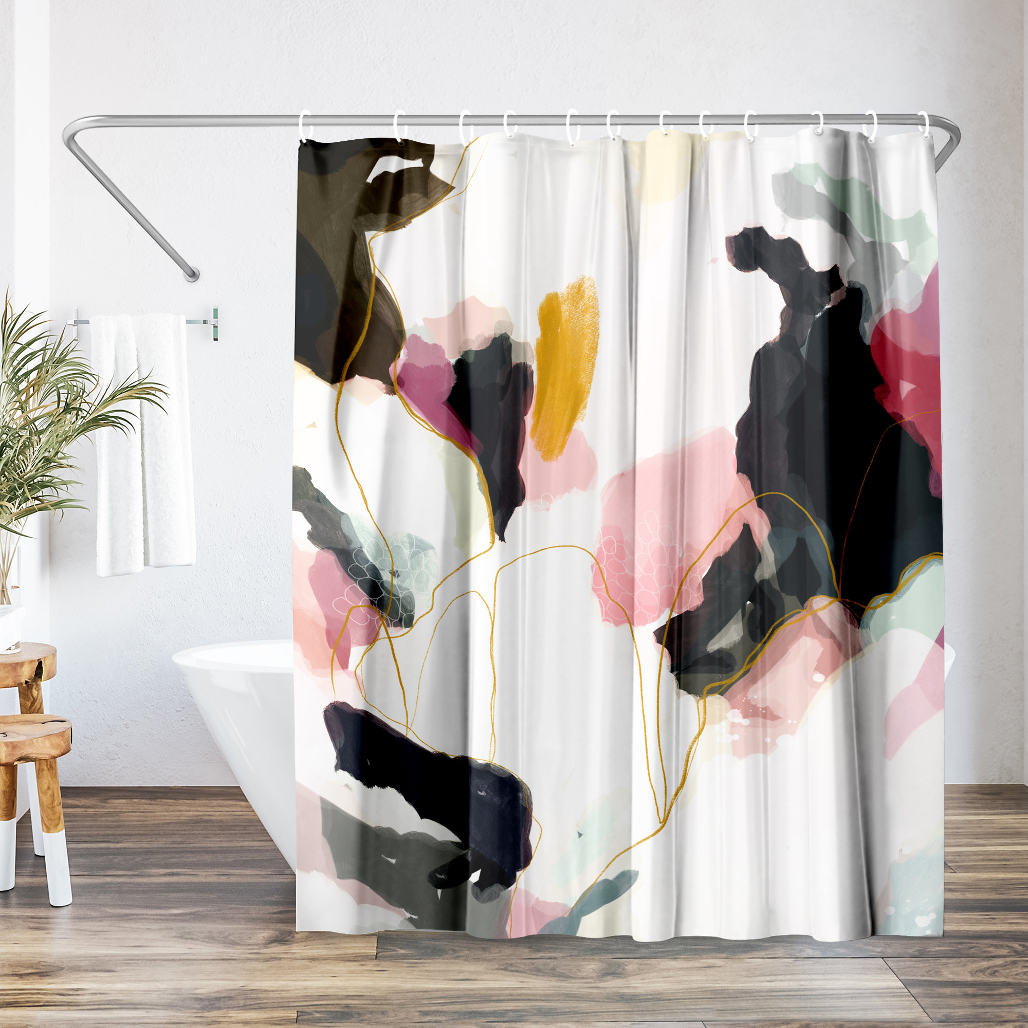 The Twillery Co. Abstract Shower Curtain Homecoming by Louise Robinson ...