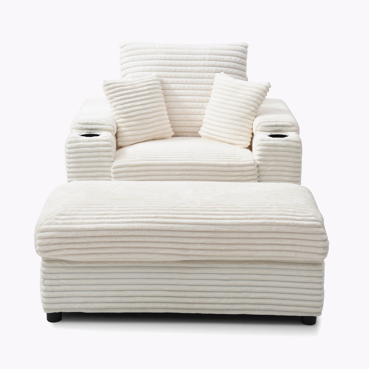 Latitude Run® Oversized Accent Chair with Ottoman | Wayfair