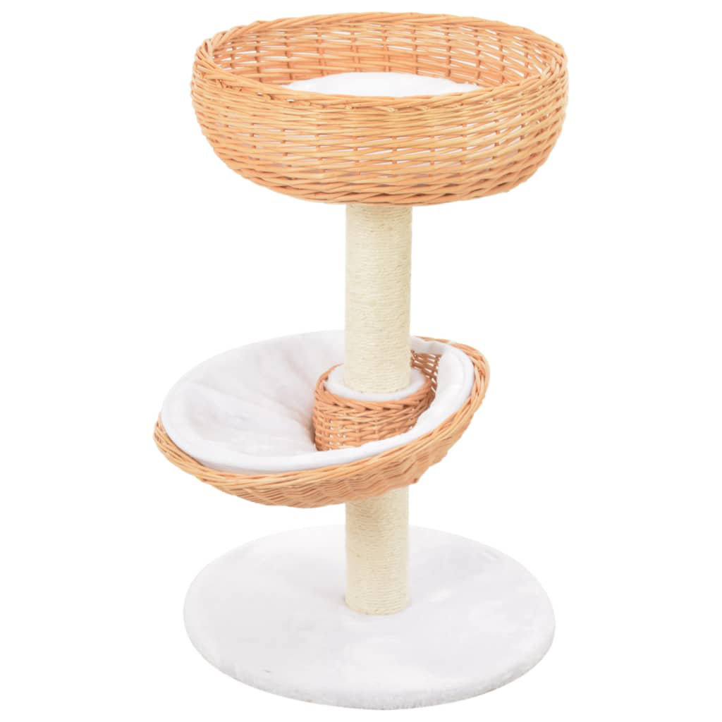 vidaXL Cat Tree Natural Willow, soft plush, sisal rope Cat Tree | Wayfair