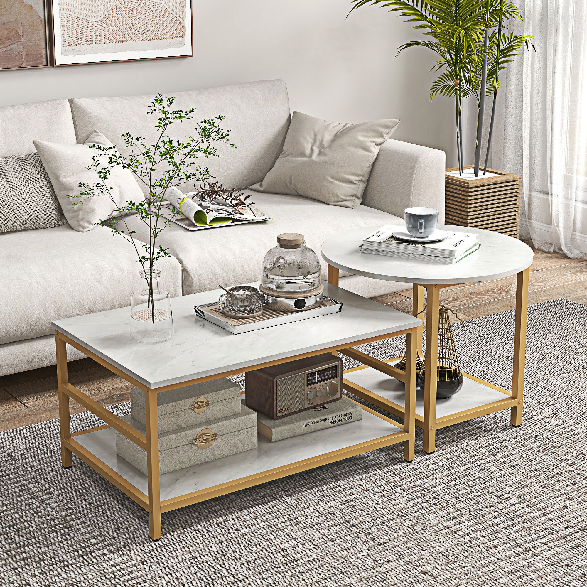 Mercer41 Coffee Tables Set of 2 - Wayfair Canada