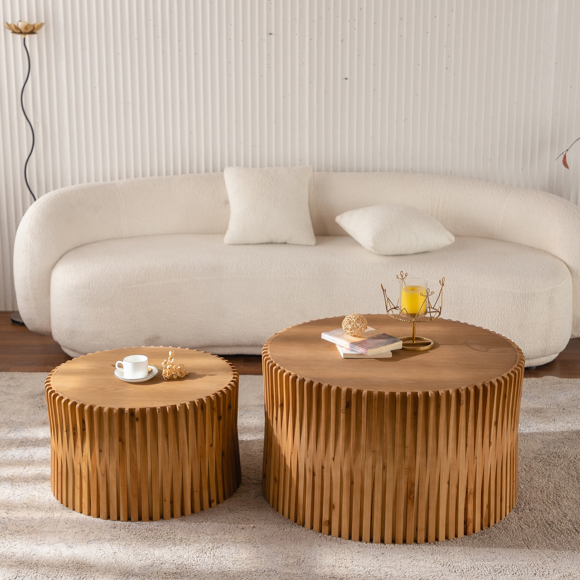 Corrigan Studio® Vintage Fashion Style Cylindrical Nesting Coffee Table ...