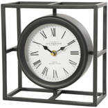 Crosley Analog Metal Quartz Tabletop Clock with Alarm in Black/Gold ...