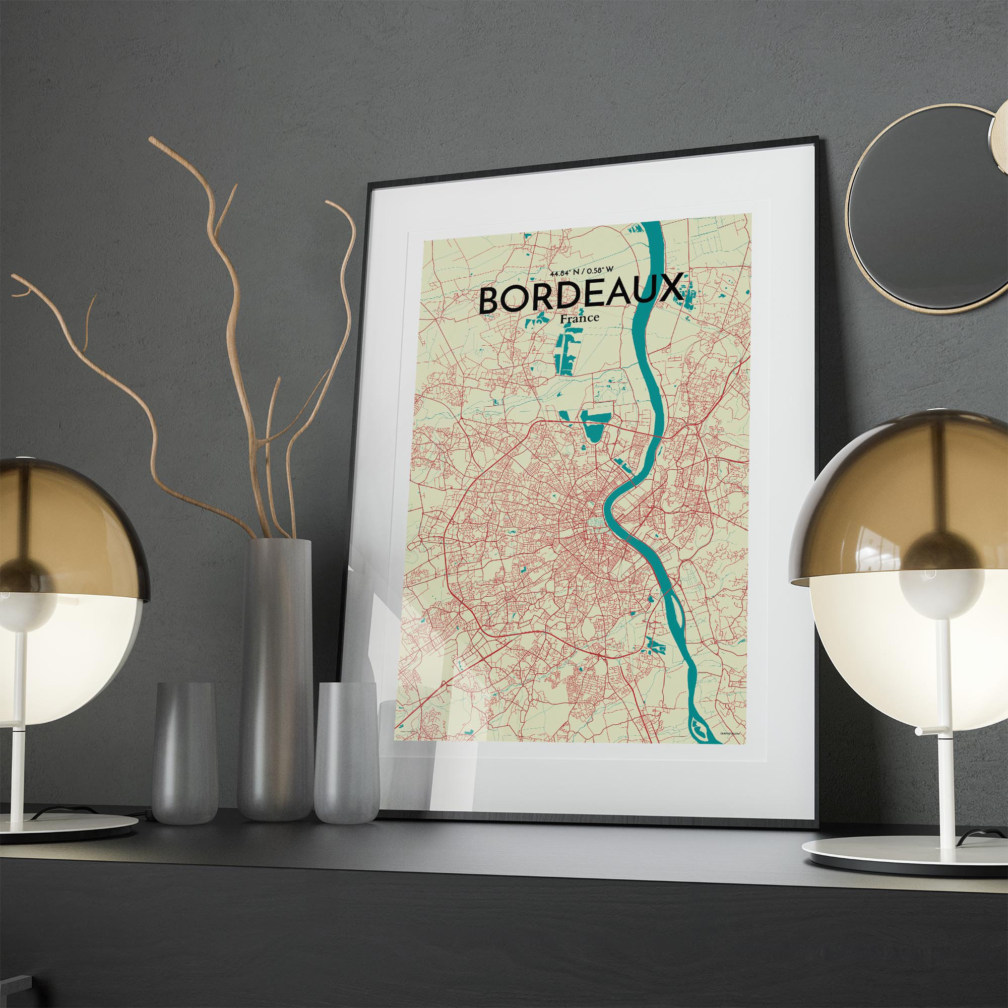 17 Stories Bordeaux City Map Graphic Art In Tricolor - Wayfair Canada