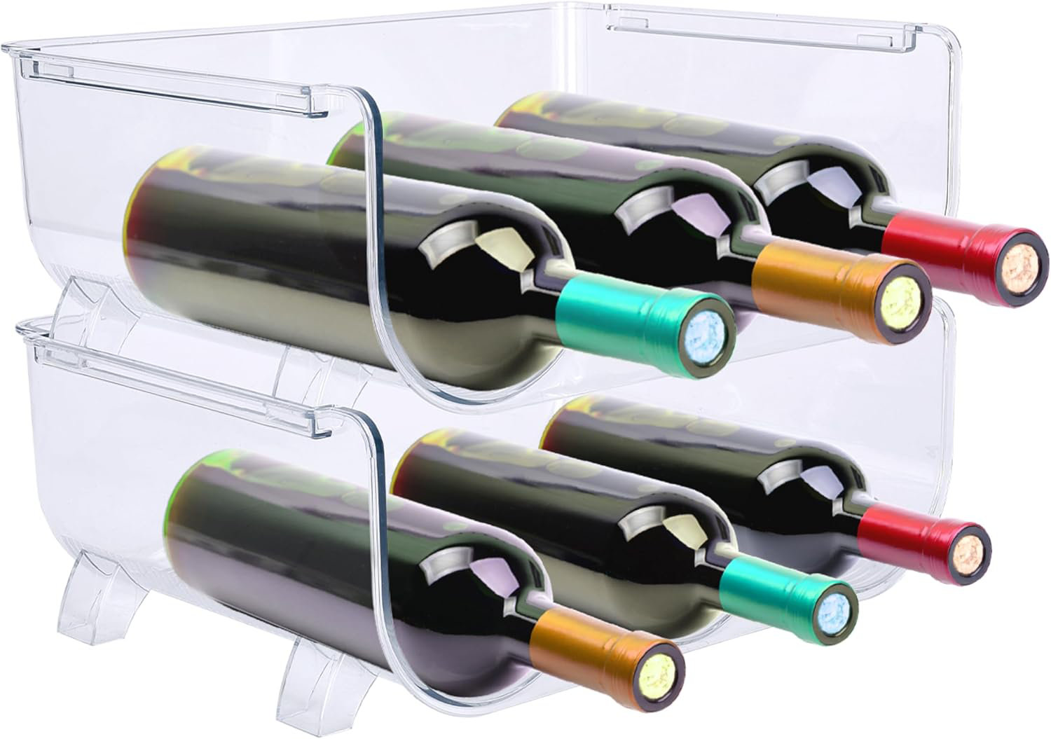 Latitude Run® Plastic Wine Rack For Refrigerator - Stackable Storage ...