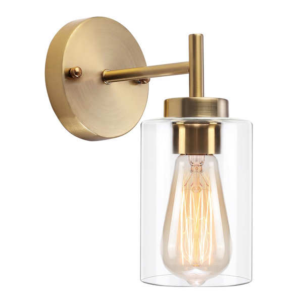 YHSNFJING Wall Lights, Antique Brass Wall Lights With Glass Shade ...