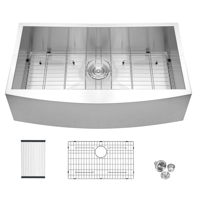 Lordear 33 Inch Farmhouse Kitchen Sink Stainless Steel Single Bowl Sink ...
