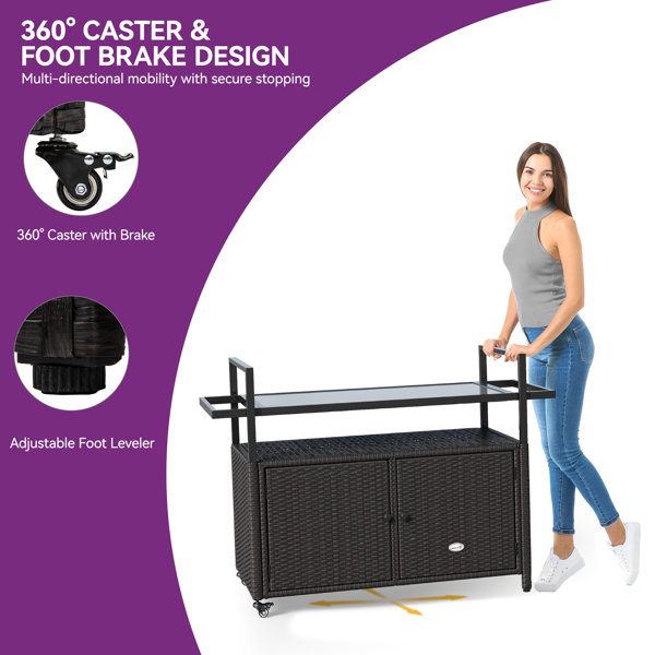 Wade Logan® Bar Set with Wicker Outer Material & Reviews | Wayfair