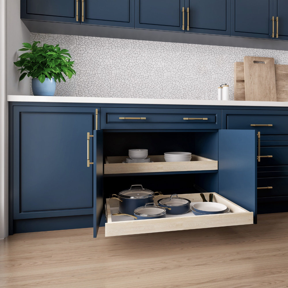 Slide-A-Shelf Express Essentials Full Extention Birch Slide-Out Shelf ...