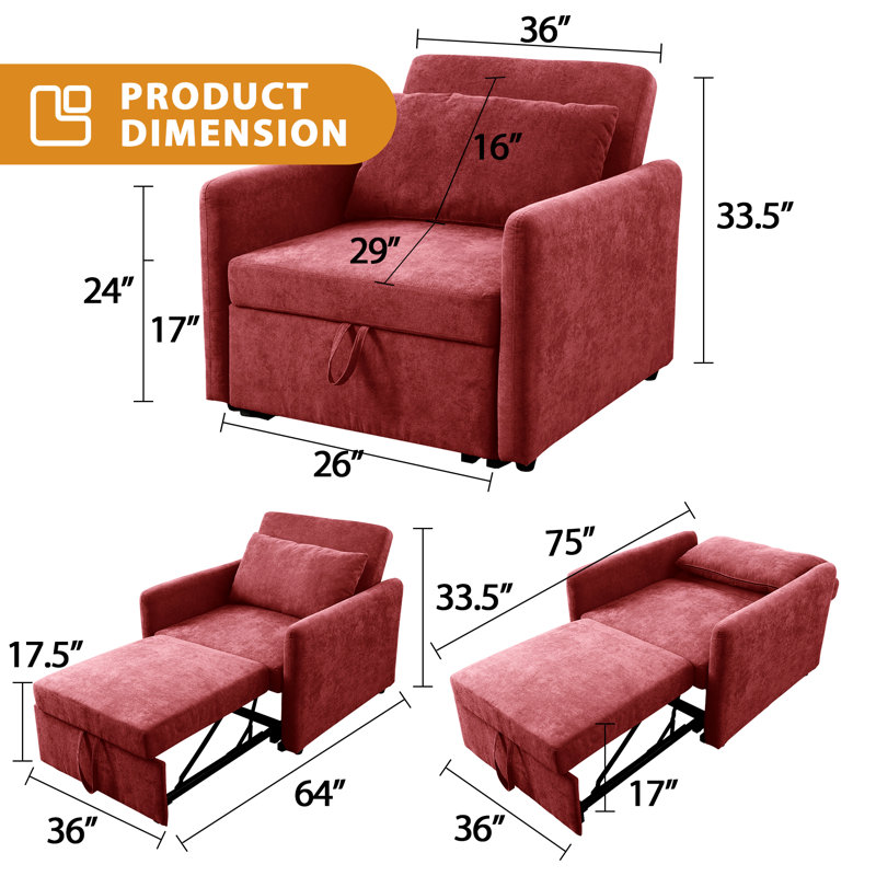 red single sofa bed
