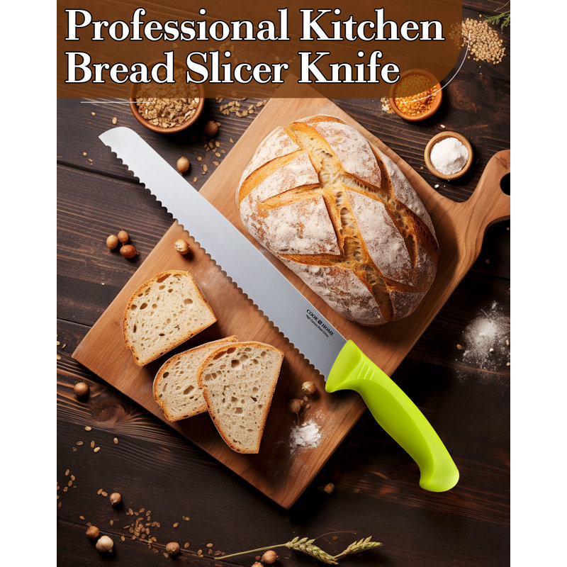 Cook N Home Wavy Serrated High Carbon Bread Slicer Knife 10-Inch | Wayfair
