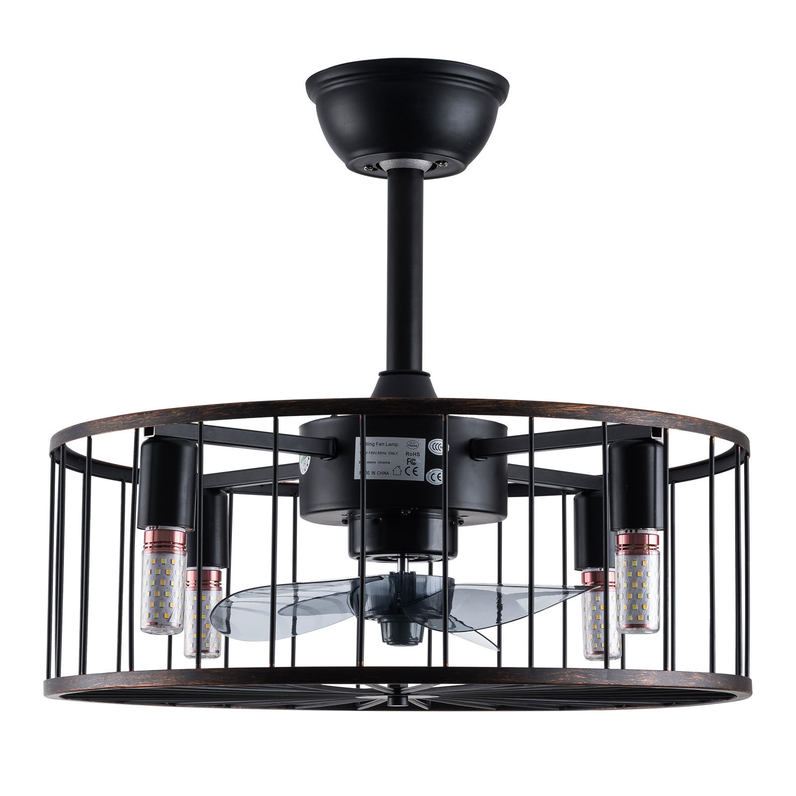 17 Stories 3 - Blade Metal Caged 18.5'' Ceiling Fan With Remote Control ...