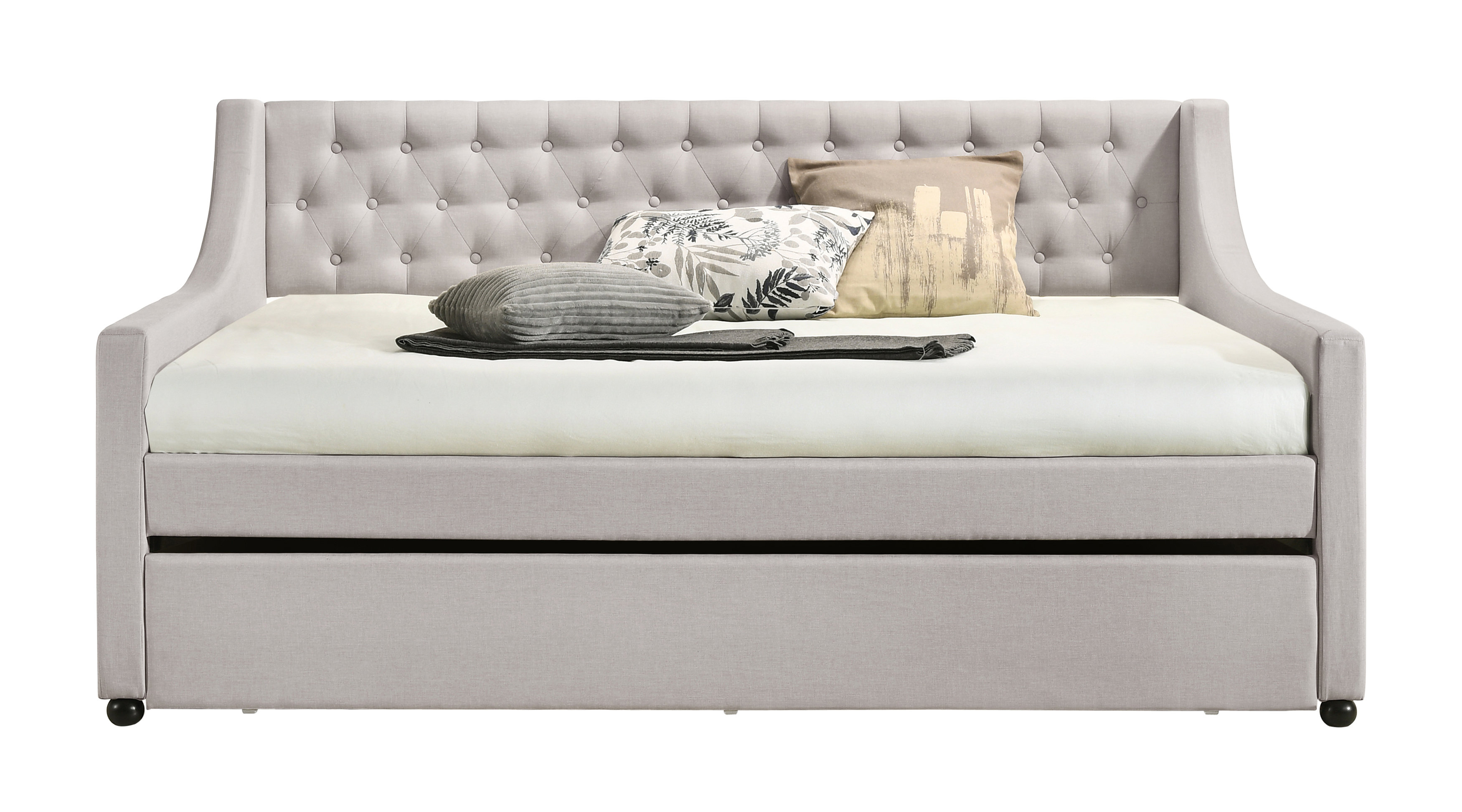 Darby Home Co Folger Fog Button Tufted Daybed with Trundle | Wayfair
