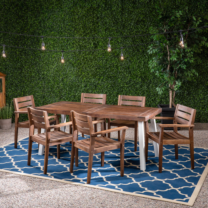 Union Rustic Ricardo 6 - Person Rectangular Outdoor Dining Set with ...