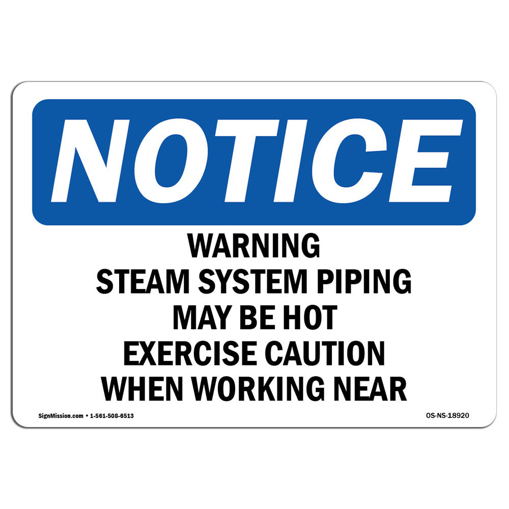 SignMission Notice - Warning Steam System Piping May Be Hot Exercise ...