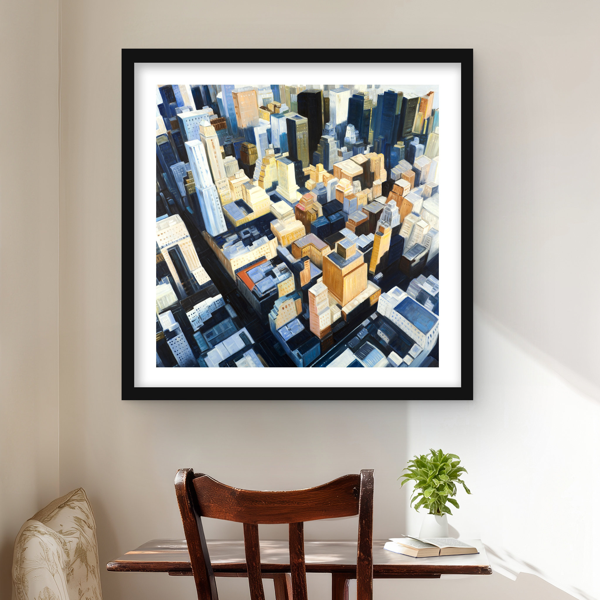 Lark Manor™ Manhattan View Empire State Building Print - Blue Framed ...