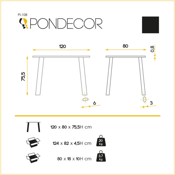 PONDECOR 120 Cm Dining Table | Wayfair.co.uk