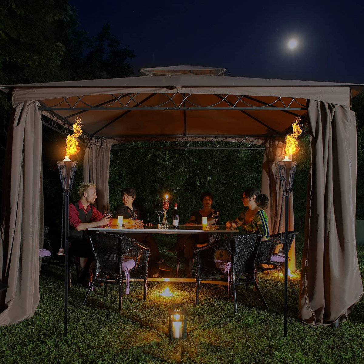 Sorbus Outdoor Metal Patio Torches – Use For Deck, Patio, Back Yard ...