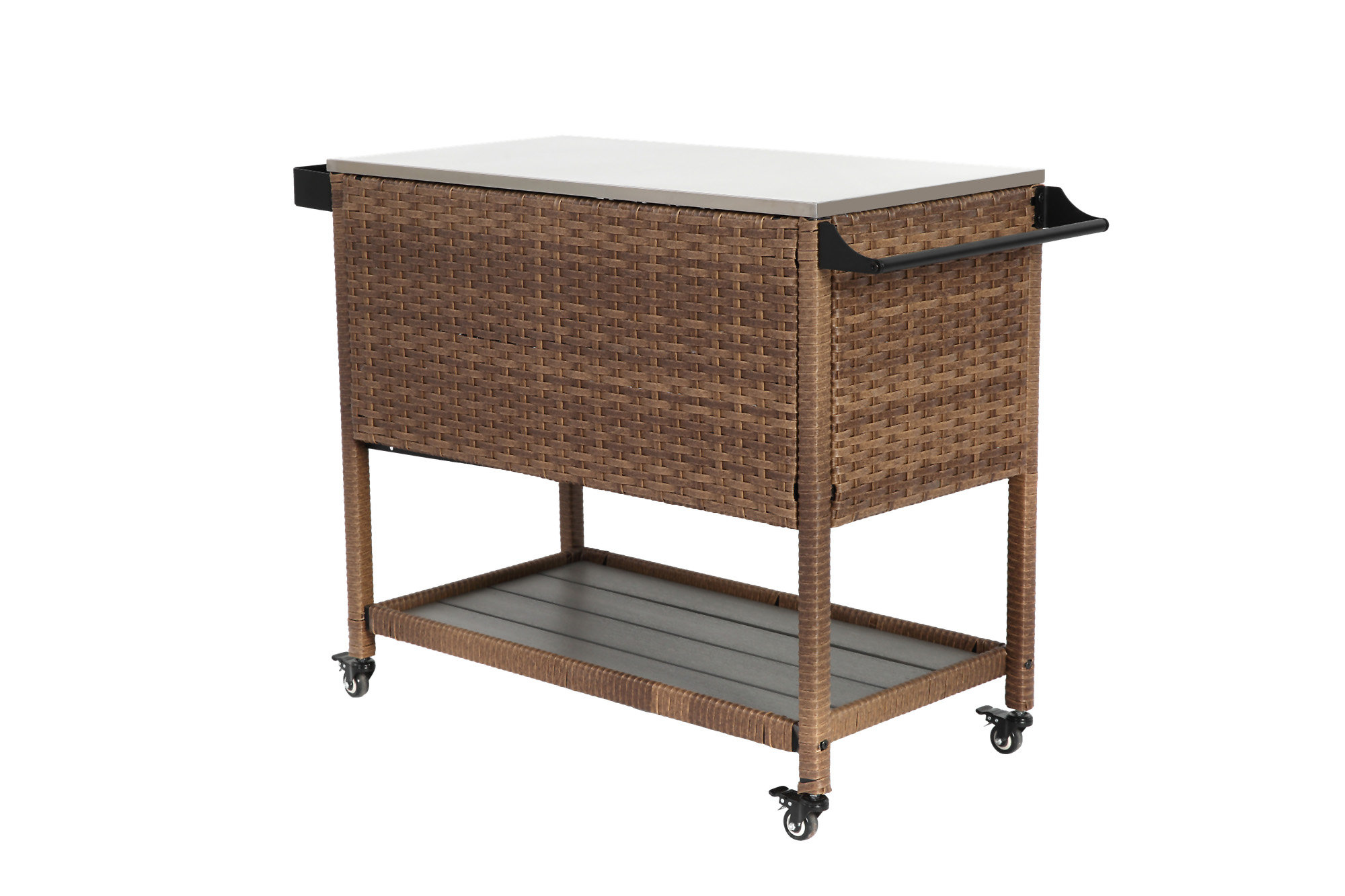 Lvchenman Outdoor Wicker Bar Cart - Wayfair Canada